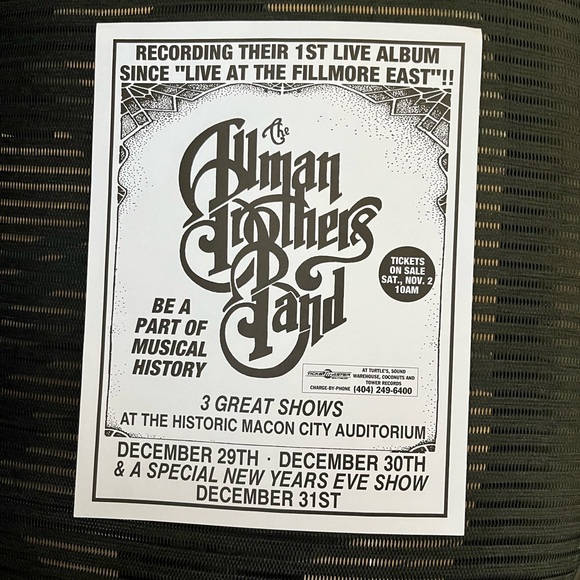 Art | 1991 Allman Brothers Flyer | Poshmark